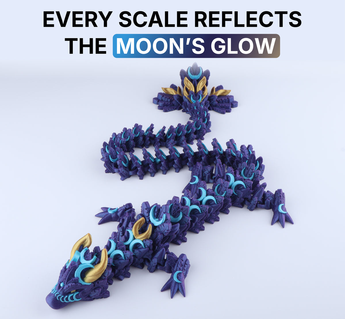 3D Printed Lunar Dragon Fidget Toy – Articulated Fantasy Desk Toy Gift ...