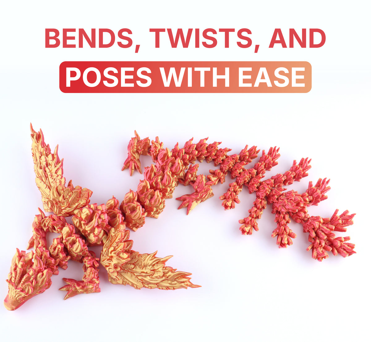3D Printed Phoenix Winged Dragon Fidget Toy – Articulated Fantasy Desk ...